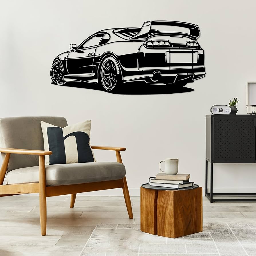 Supra Back Profile Metal Wall Art - Forged Cars
